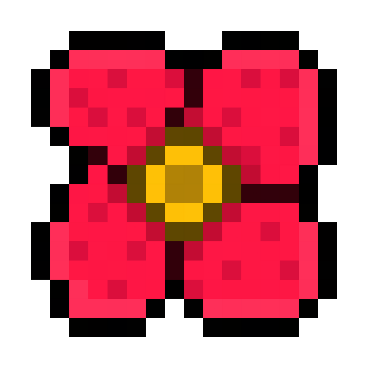 A pixel art flower 16x16, with red petals and yellow center. PNG free ...